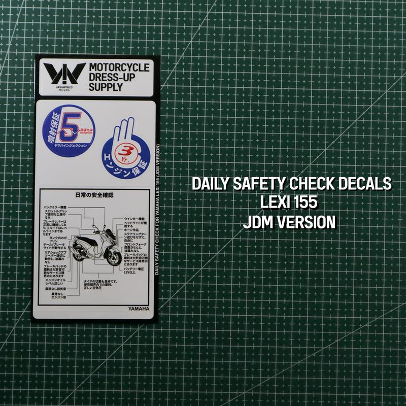 Sticker detail/Warning Decals/Daily Safety Check/Yamaha LEXI - Shop ...