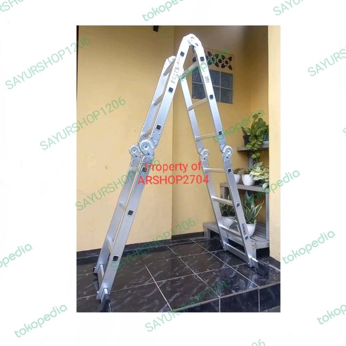 Tangga Lipat 4.6 Meter Aluminium Multipurpose Ladder DENKO MAL4×4 ...