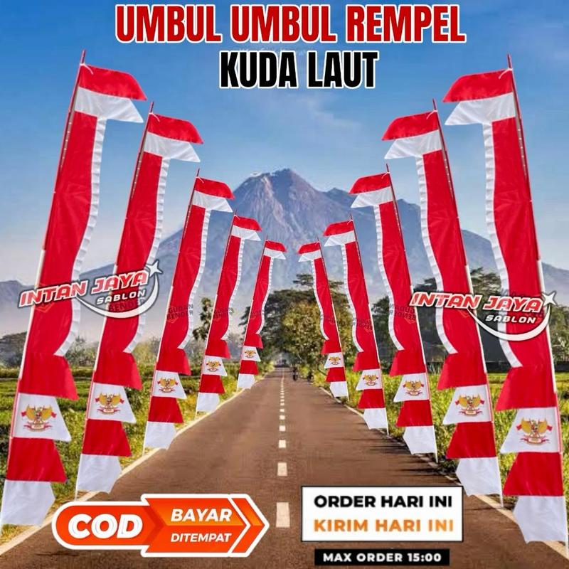 Bendera Umbul Umbul Rempel Kuda Laut Merah Putih 20 Pcs (1kodi) - Shop ...