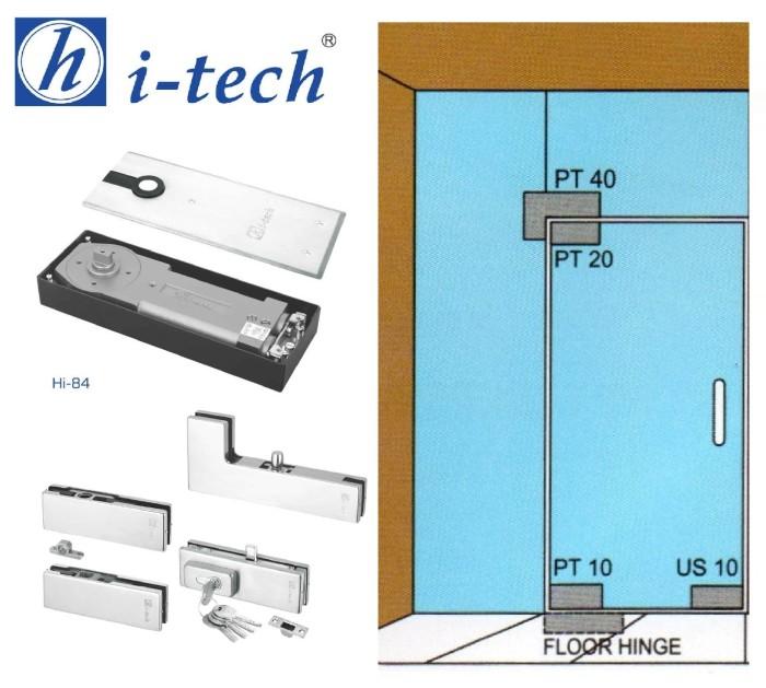 Jual Paket Floor Hinge Pintu Kaca Frameless FH 84 Lengkap Patch Fitting ...