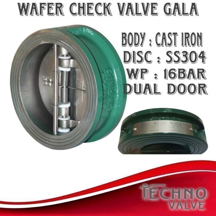 Jual WAFER CHECK VALVE GALA 2" INCH PN16 DN50 CAST IRON DOUBLE DOOR ...