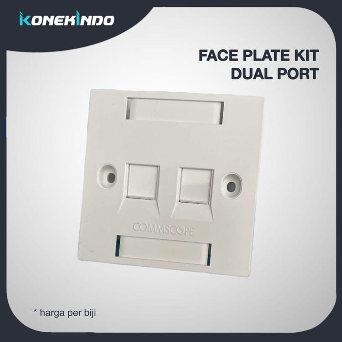 Jual Face plate kit dual port AMP commscope/ frame data 2 port ...