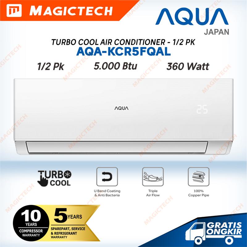 AC AQUA 1/2 PK (0.5 PK) AQA-KCR5FQAL TURBO COOL R32 - Shop | Tokopedia
