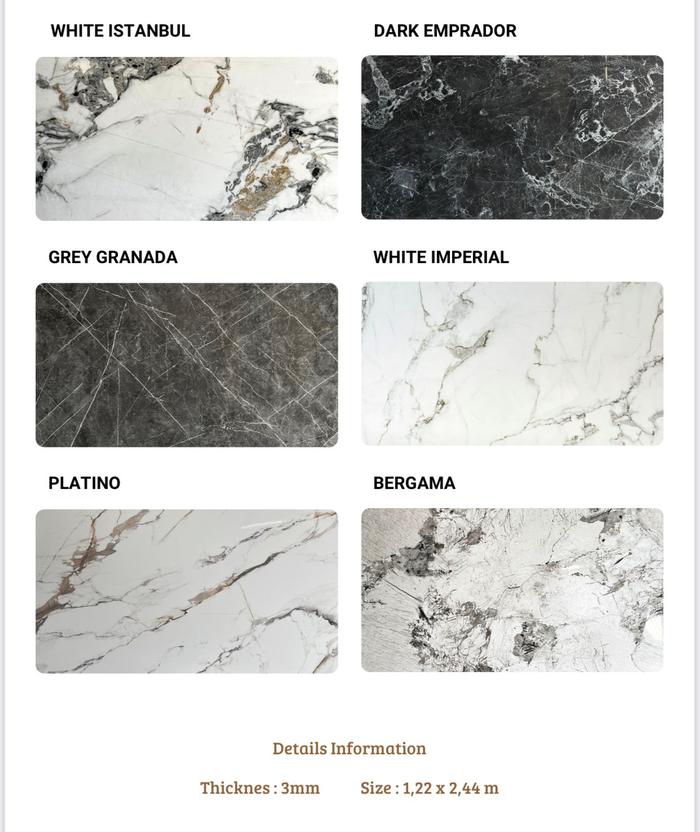 Jual Marmer Panel PVC Dekorasi Dinding Motif Marmer - PLATINO - Kab ...