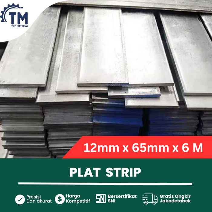 Jual Plat Strip Besi Tebal 12mm Lebar 65mm x 6 Meter SNI Flat Bar ...
