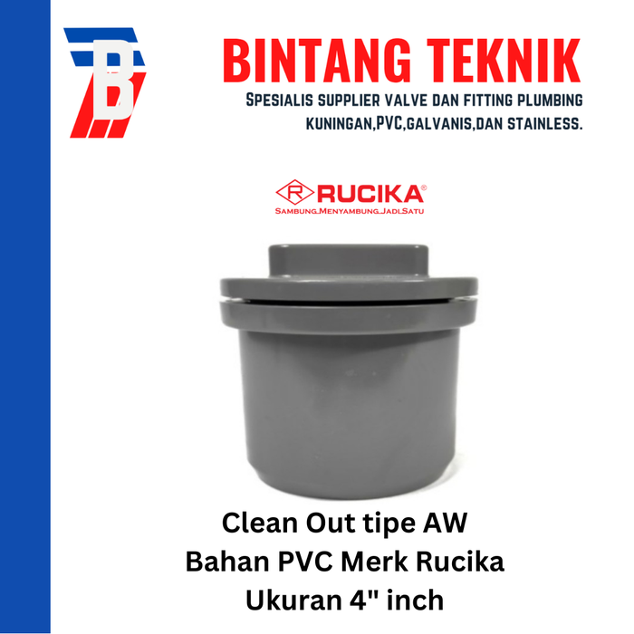Jual Clean Out / Tutup Septic Tank PVC Rucika 4" inch AW (Tebal ...