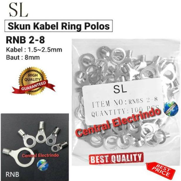 Skun Kabel Ring Polos RNB 2-8 Kabel 1.5~2.5mm Baut 8mm SL. - Shop ...