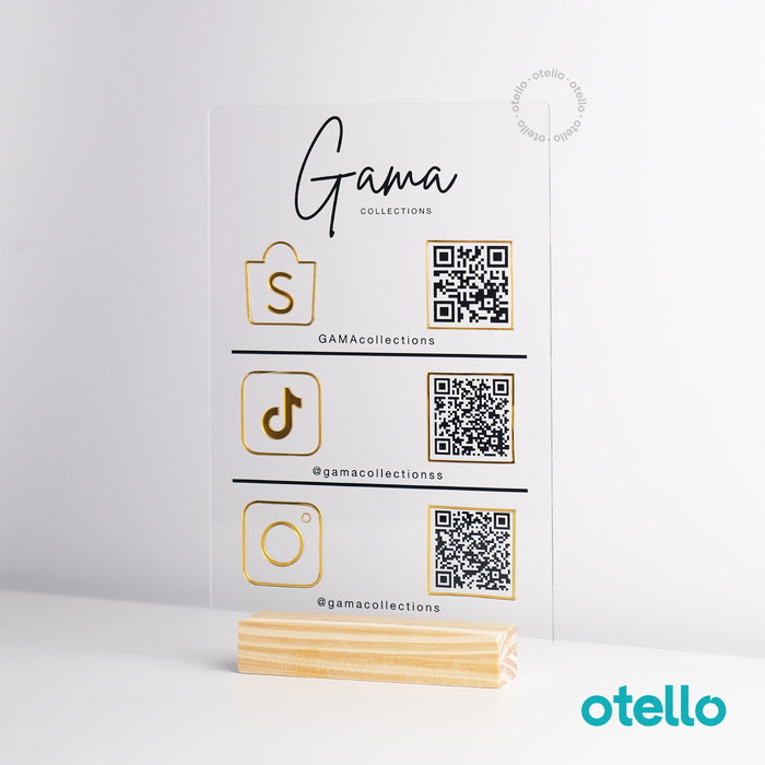Jual Otello Custom QR Barcode Stand Meja Toko QRIS Acrylic Papan Menu ...