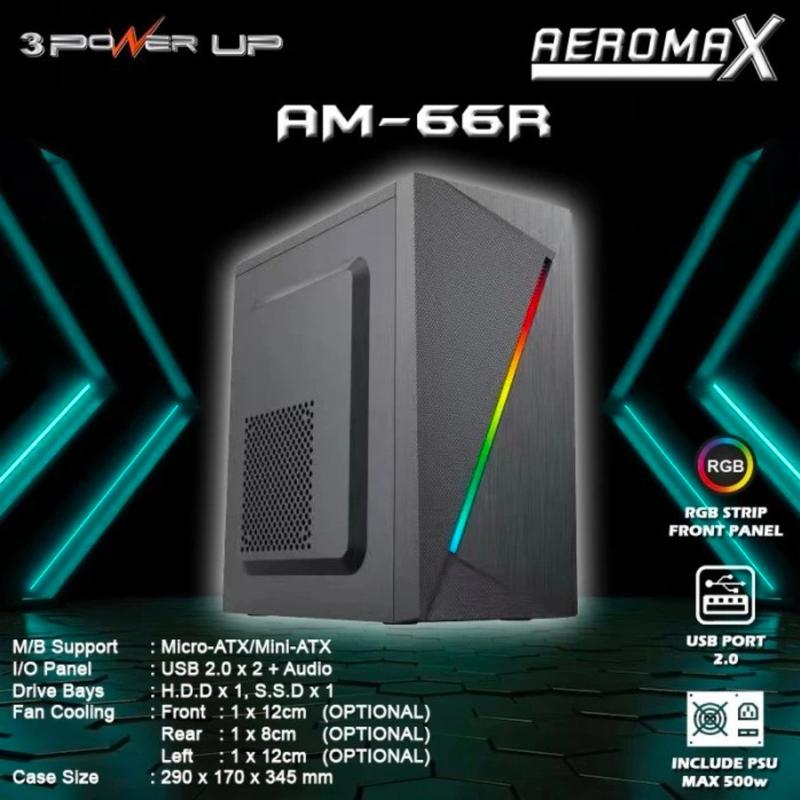 CASING AEROMAX 66R PSU 500 WATT MICRO ATX CASE - Shop | Tokopedia