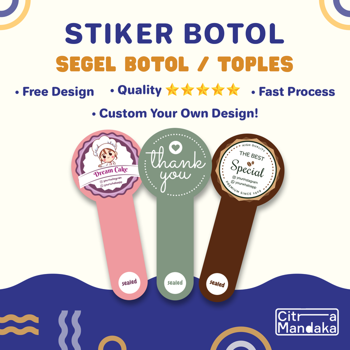 Jual Stiker Segel Botol | Stiker Label Botol Custom | Sticker Label ...