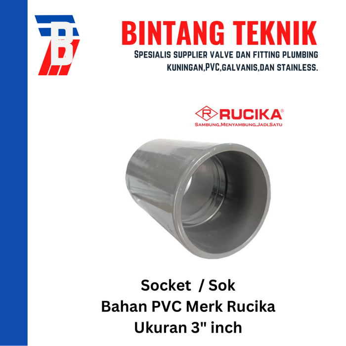 Jual Socket / Sok PVC Rucika 3" inch AW (Tebal) - Jakarta Barat ...