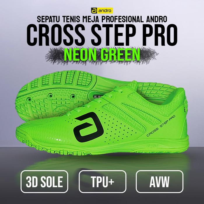 Jual Sepatu Pingpong Tenis Meja Andro Cross Step Pro Neon Green ...