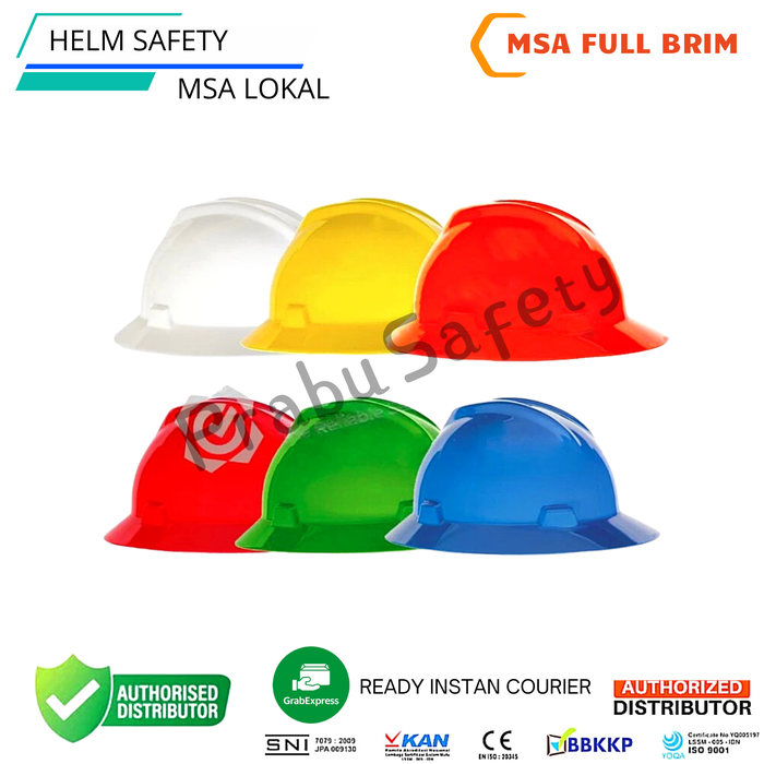 Jual Helm Safety Proyek MSA Full Brim Lokal/Safety Helmet Msa Full Brim ...