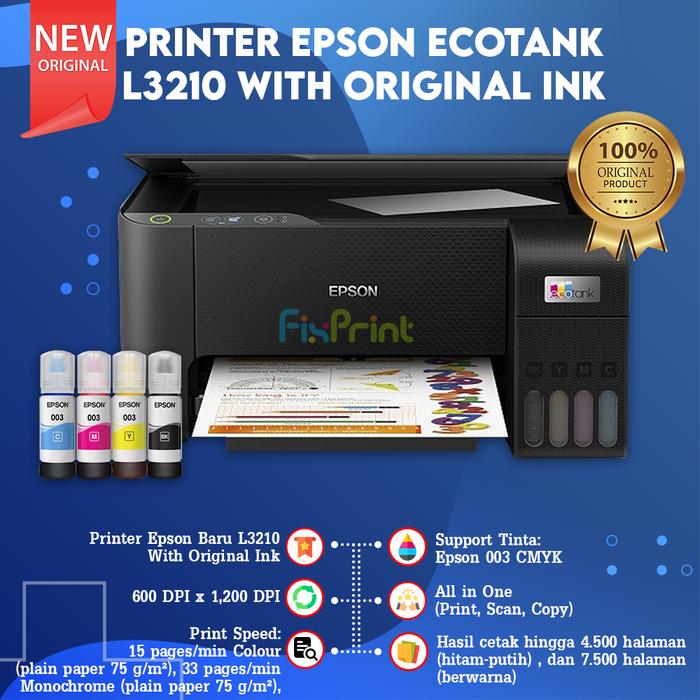 Jual Printer Epson L3210 L3211 L3216 ALL in One (Print, Scan, Copy ...