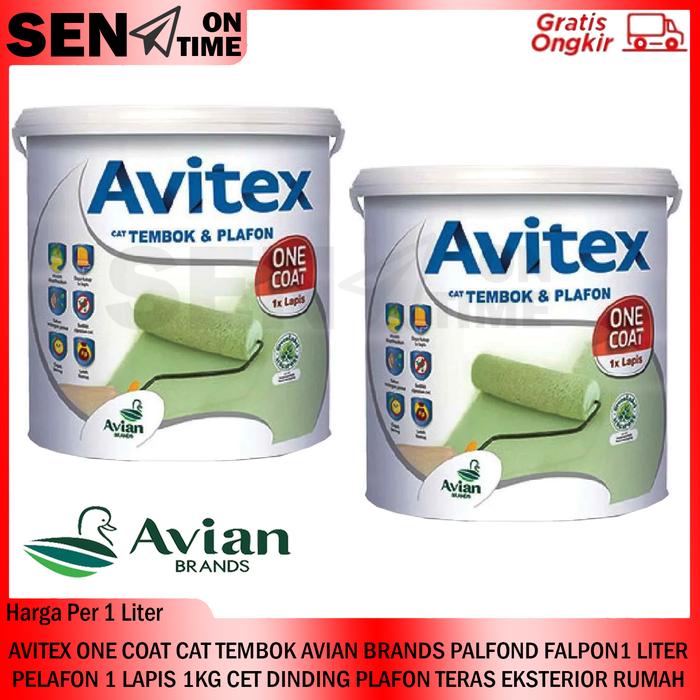 Jual AVITEX ONE COAT CAT TEMBOK MERK AVIAN BRANDS PALFOND FLAPON 1 ...