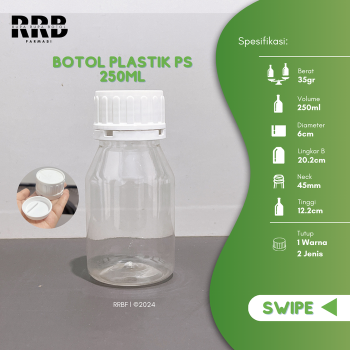 Jual Botol Plastik PS Segel Besar 250ml Botol Plastik PS PET PS 250ml ...
