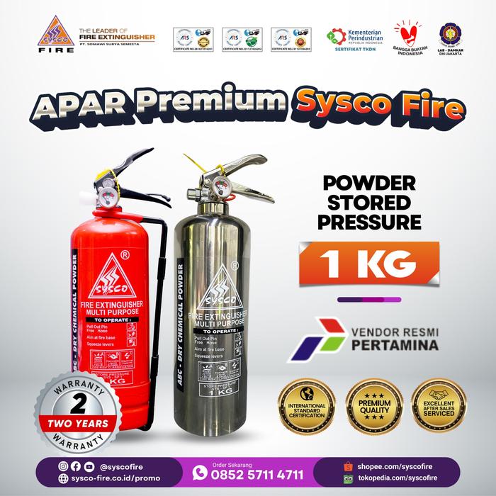 Jual APAR 1 Kg Premium SYSCO FIRE - POWDER Store Pressure - Alat ...