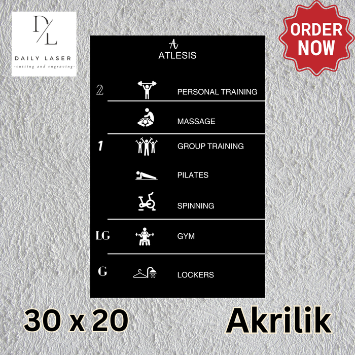 Jual SIGNAGE FITNESS ROOM / TEMPAT GYM / PAPAN PENANDA AREA GYM ...