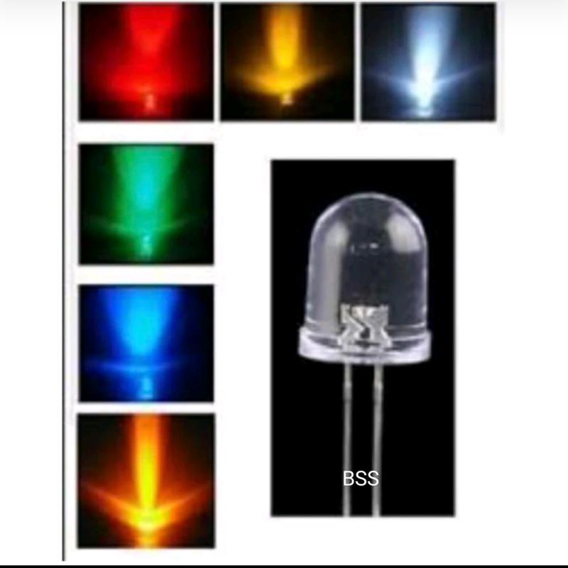 Lampu LED 5mm Kepala Bening Warna Putih, Biru, Kuning, Hijau, Merah ...