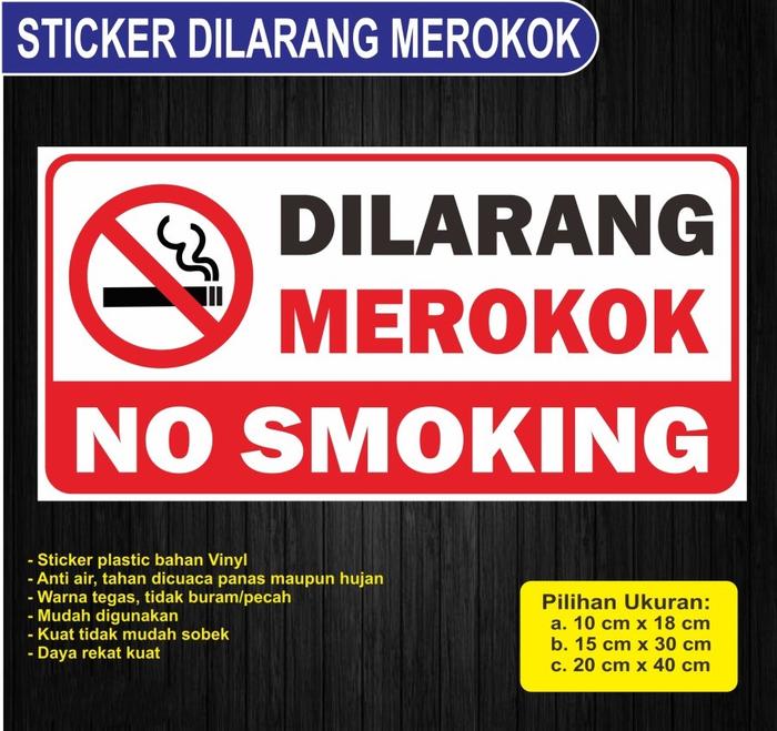 Jual Stiker Vinyl Rambu Dilarang Merokok / Rambu Larangan Merokok ...