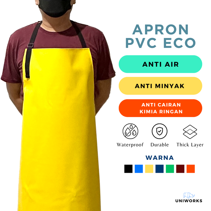 Promo Apron Waterproof Celemek Anti Air Multifungsi Bahan PVC Seri ECO ...