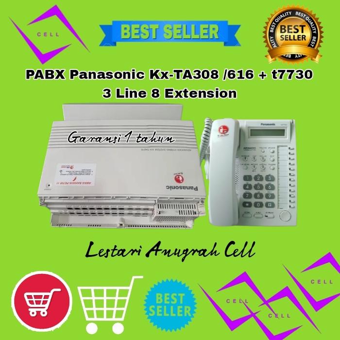 Jual Panasonic KX-TA616 /308 PABX + KX-T7730 Master Key 3 Line 8 ...