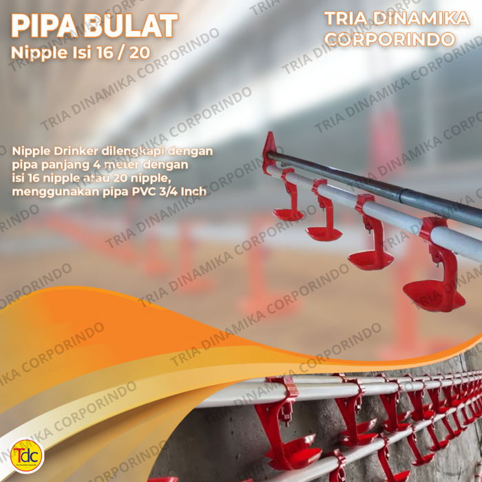 Jual Pipa/Paralon Bulat PVC 3/4" isi 16/20 Lubang/ Nipple Bulat Set ...