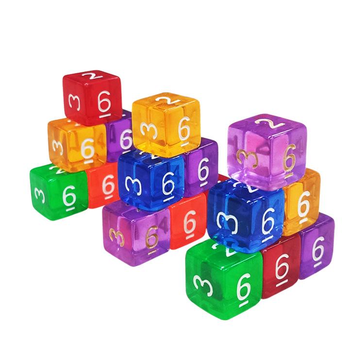 Dadu Angka Warna Transparan untuk Ular Tangga / Board Game (16mm ...