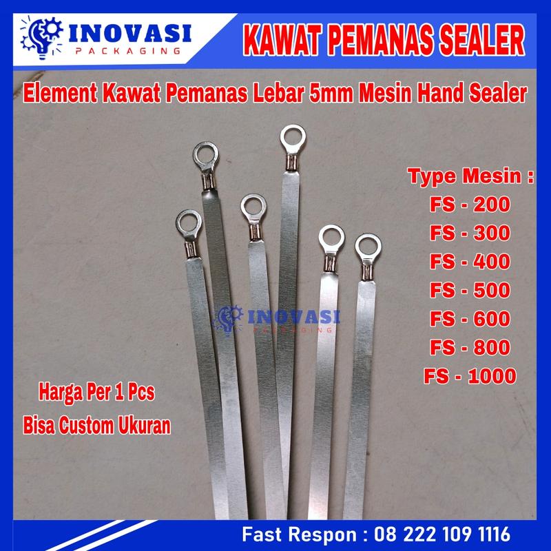 Plat Kawat Pemanas / Element Pemanas Lebar 5mm Mesin Press Hand Sealer ...