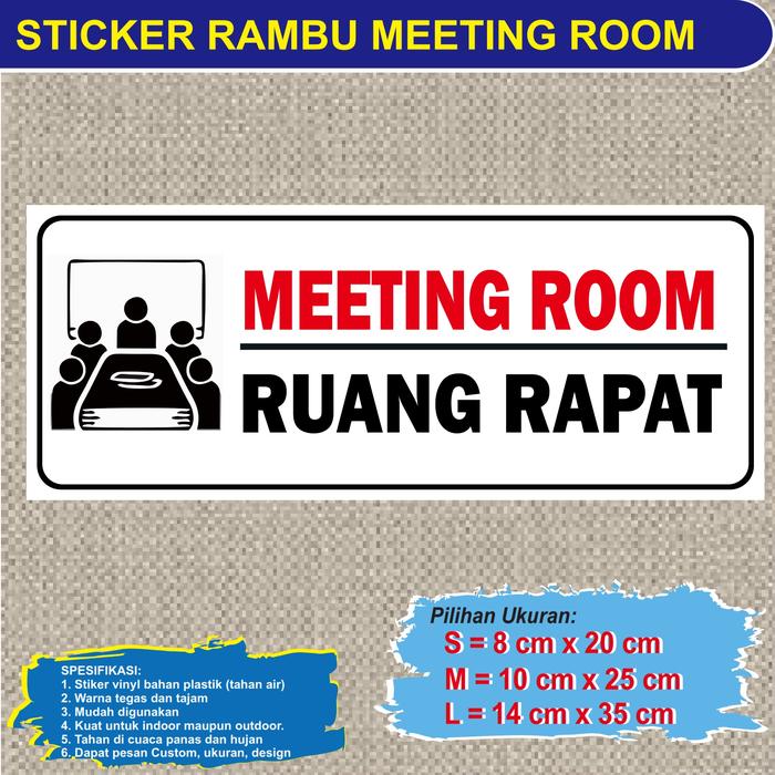 Jual Stiker Vinyl Rambu Tulisan Ruang Meeting Meeting Room / Sign ...