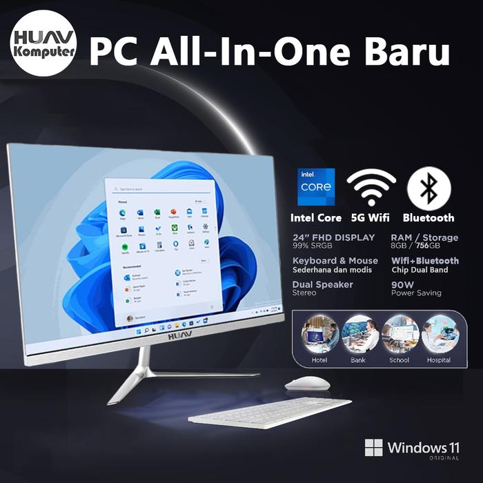 Jual Huav Komputer Full Set All-in-One PC Baru, Prosesor Core i3/i5 ...