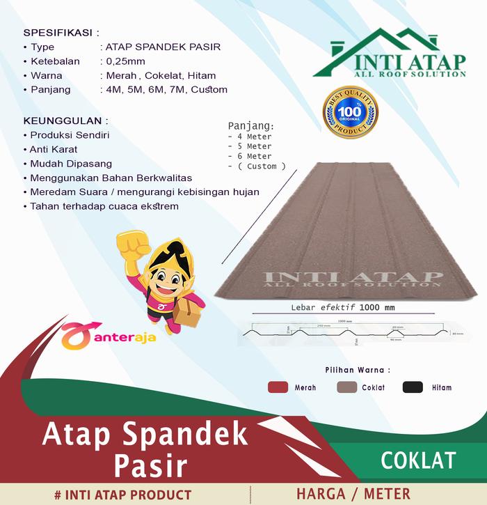Jual ATAP SPANDEK PASIR KOKOH TRIME 1020 - Hitam, 0.25 - Kab. Tangerang ...