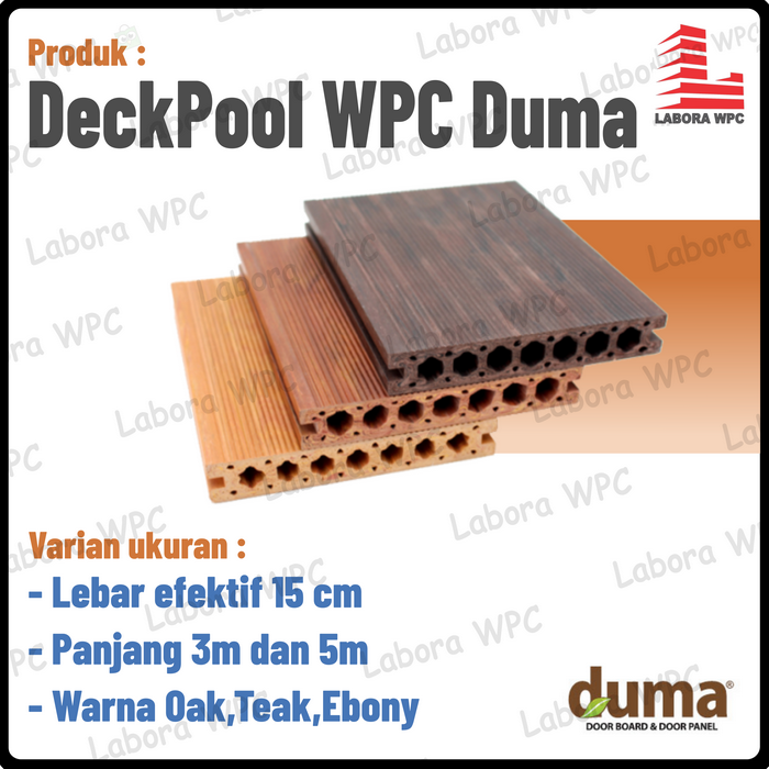 Jual WPC Duma Deck 145 3m 4m 5m Teak Oak Ebony 3 4 5 m Deckpool Deck ...