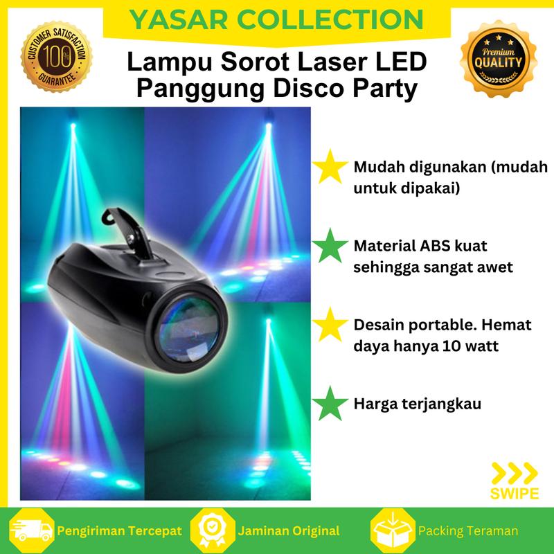 Lampu Sorot LED Laser Panggung 10W Disco Party Lightning Sound System ...