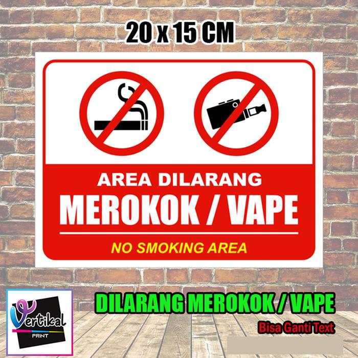 Jual Stiker Vinyl Petunjuk Dilarang Merokok / Vape 20x15 cm Sticker ...