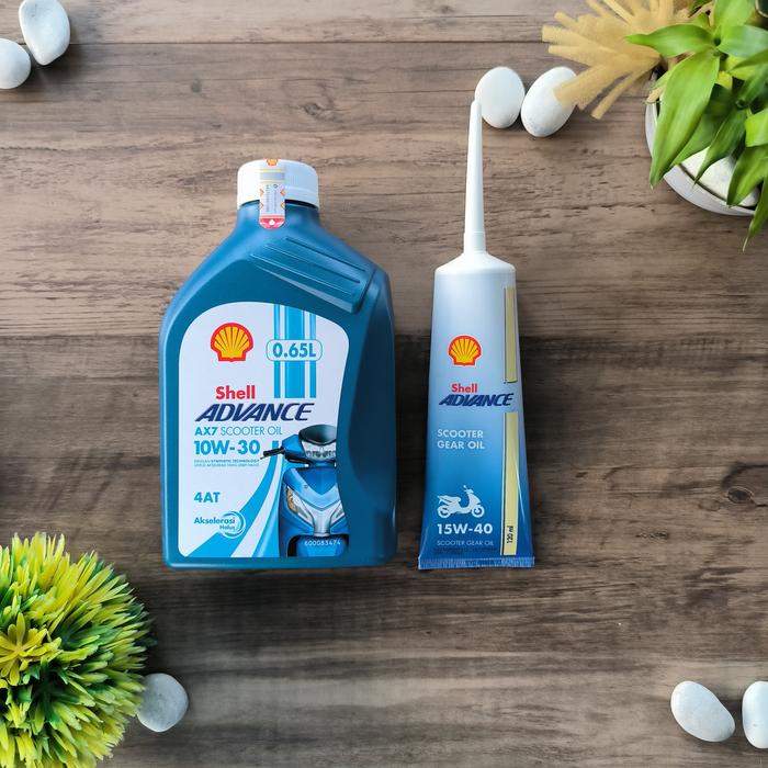 Promo PAKET OLI SHELL AX7 SCOOTER 650ML DAN OLI GARDAN SHELL 120ML 100% ...