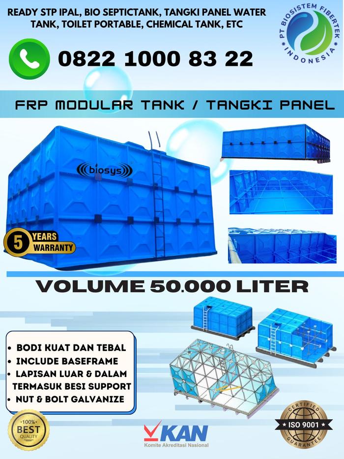 Jual Tangki Panel/FRP Modular Tank BIOSYS Volume 50 m3. biotech sistem ...
