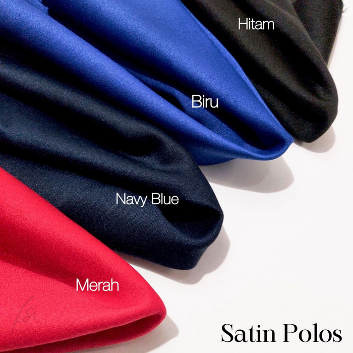 Jual Kain Satin Kahatex | Kain Saten Polosan Warna Hitam, Merah, Biru ...