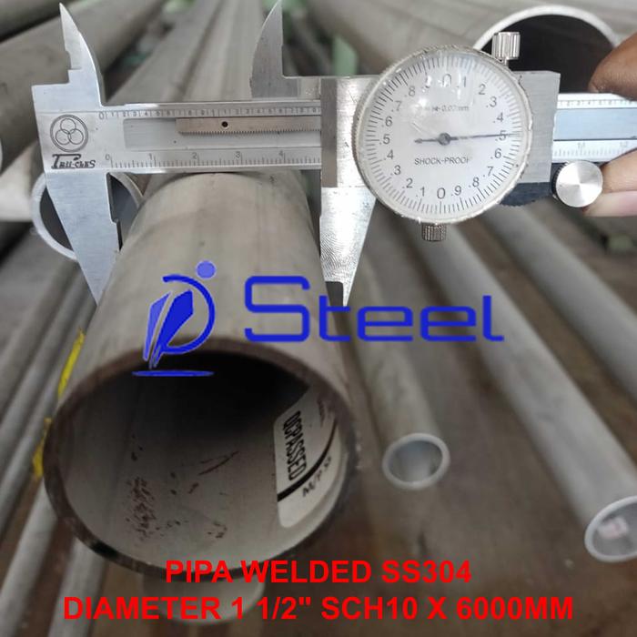 Jual PIPA WELDED SS304 DIAMETER 1 1/2" 2" 2 1/2" X 6000mm SCH10 SCH20 ...
