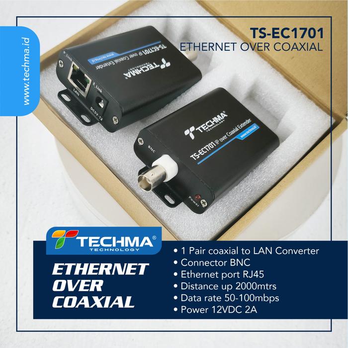 Promo Techma EOC TS-EC1701 Konverter LAN over Coaxial up 2km - DGN ...