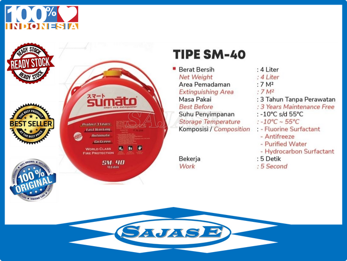 Jual Alat Pemadam Kebakaran Api Otomatis Sumato SM40 APAR Mini Otomatis ...