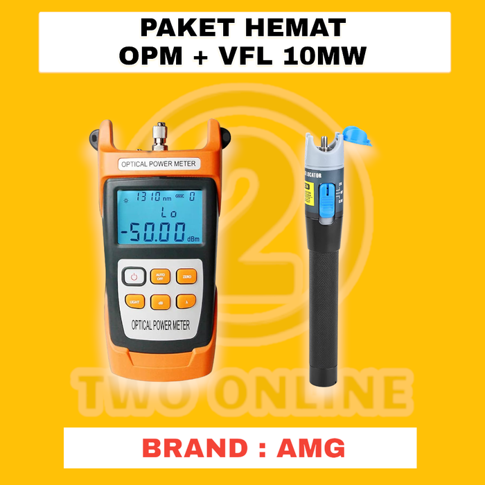 Jual SET Optical Power Meter & VFL 10mw AMG 10km Visual Fault Locator ...
