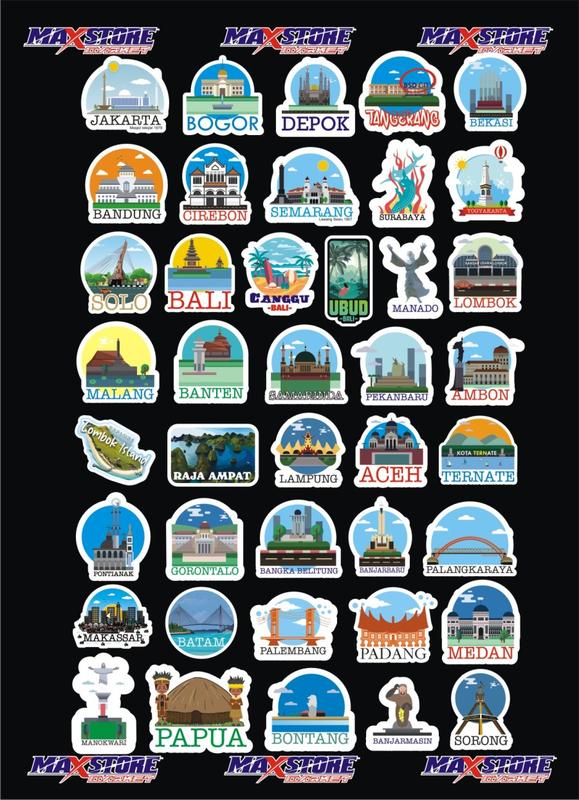 sticker koper kota indonesia / luggage sticker / indonesia city - Shop ...