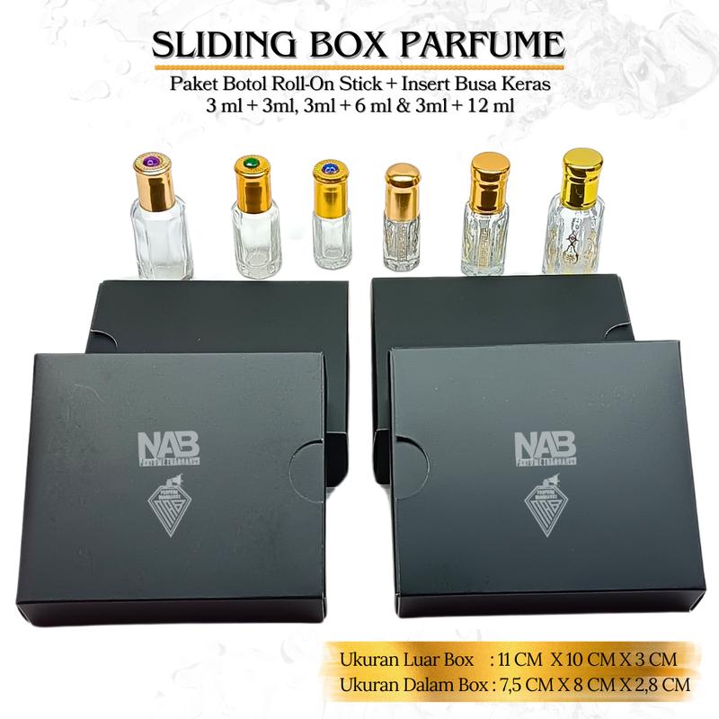 BOX PARFUM SLIDING MEWAH BOTOL TOLA ROLL ON / STICK UNTUK 2 BOTOL ...