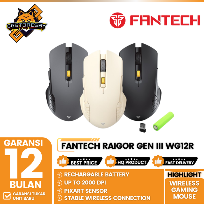 Jual FANTECH RAIGOR GEN III WG12R WIRELESS Gaming Mouse - WG12R-BLK ...