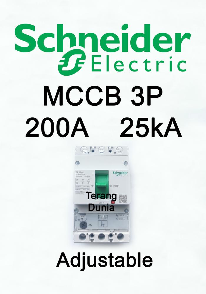 Jual MCCB 3p 200a adjustable Schneider 25kA MCCB 200a 3p adjustable ...