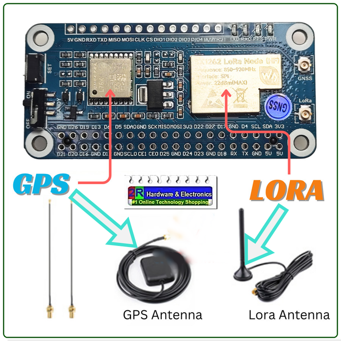 Jual SX1262 LoRaWAN GNSS GPS Lora Node Expansion Raspberry Pi Hat ...