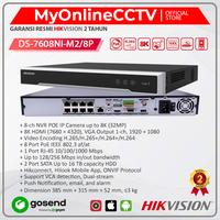 Promo DS-7608NI-M2/8P Hikvision NVR PoE 8Ch IP Camera Up To 32MP 8K ...