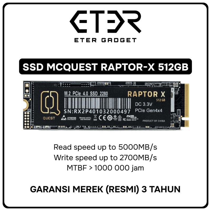 SSD MCQUEST RAPTOR-X 512GB M2 NVME 4.0 - Shop | Tokopedia