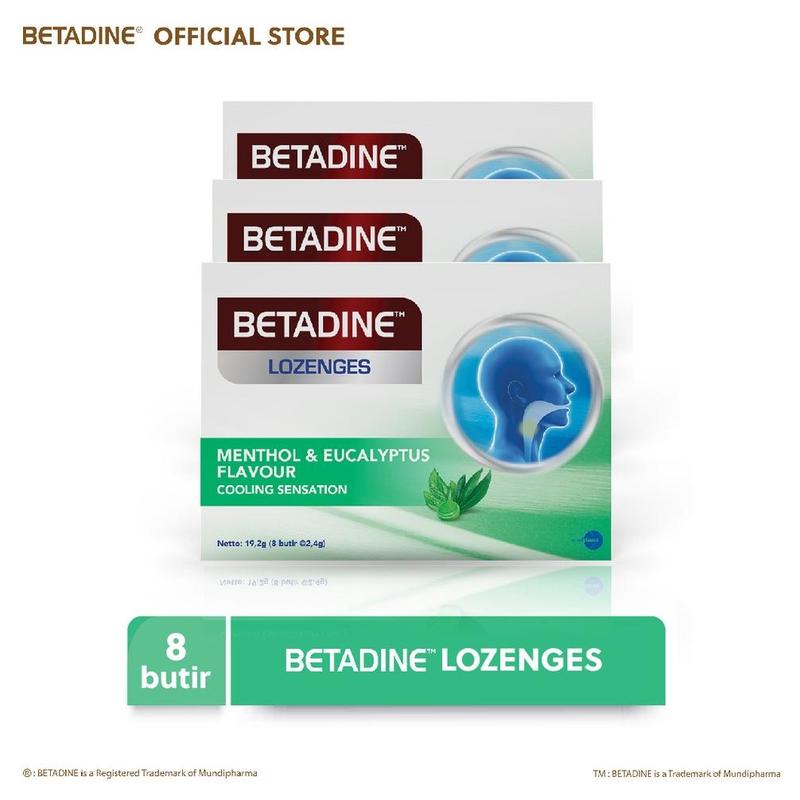 READY STOCK Betadine Lozenges 3PCS - Permen Menthol / Permen Pelega ...